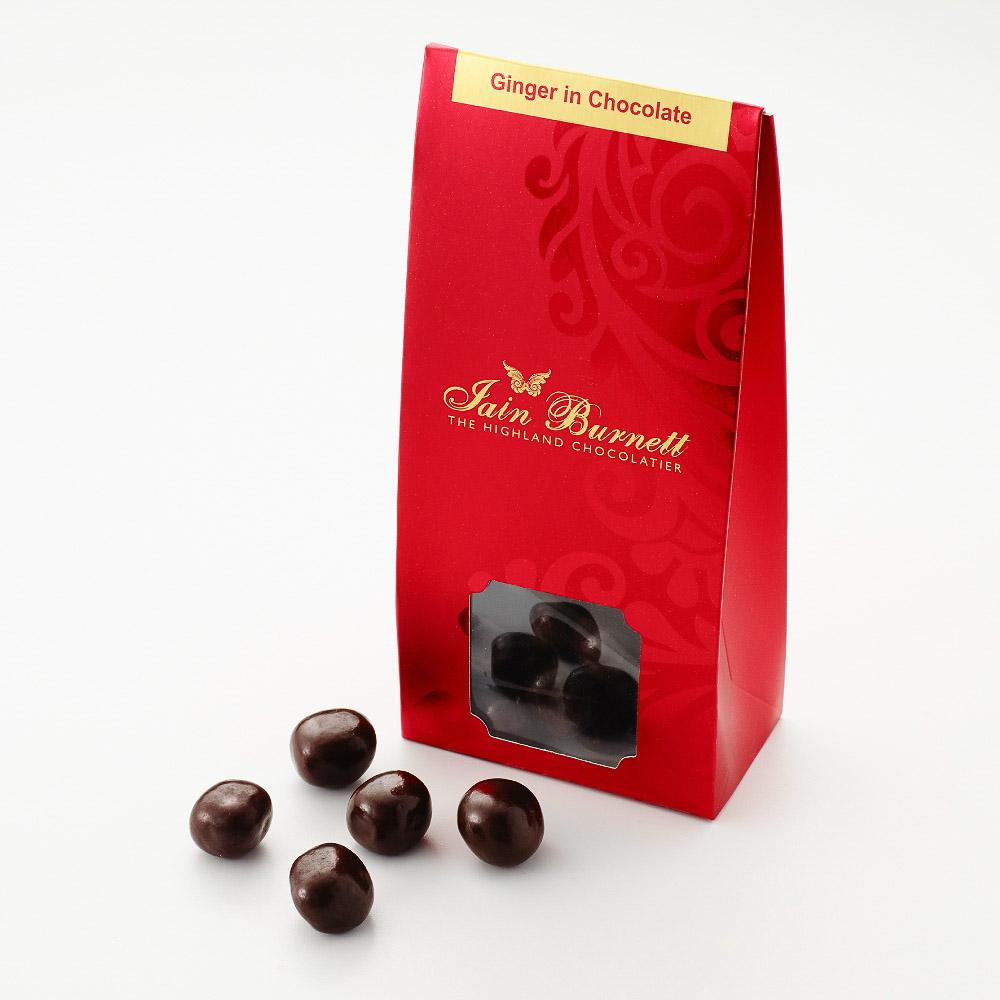 Crystallised Ginger in Dark Chocolate - Pouch - Highland Chocolatier